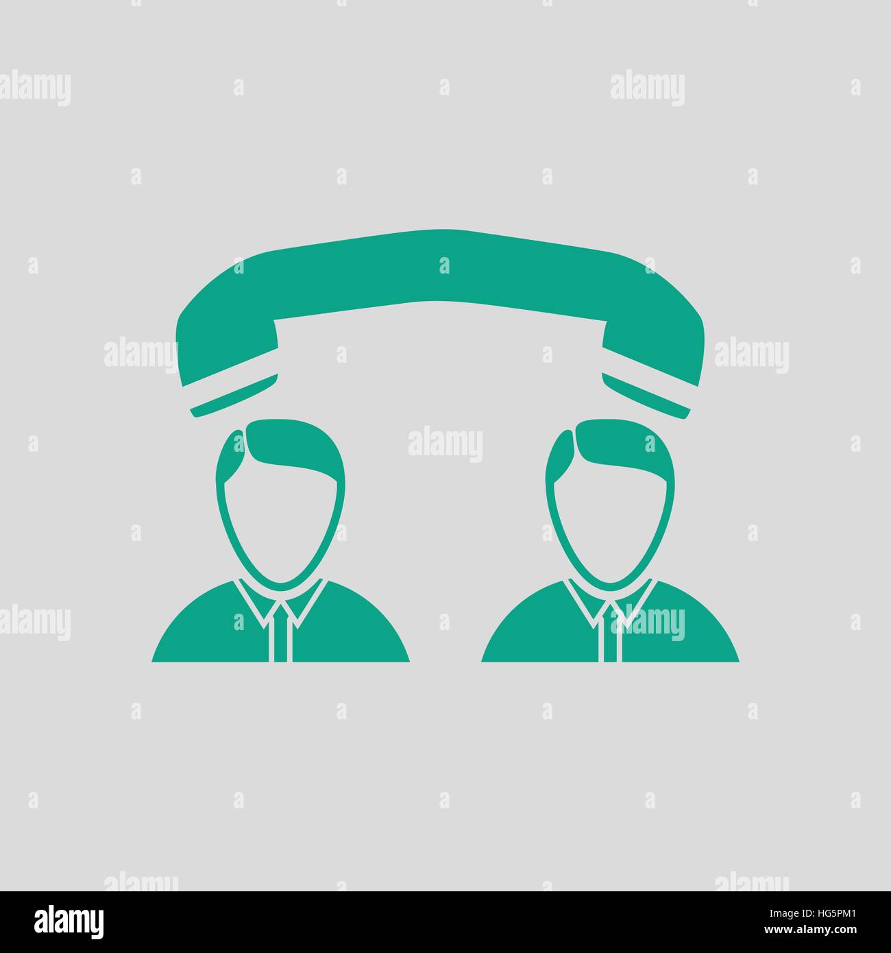 Telephone conversation icon. Gray background with green. Vector ...