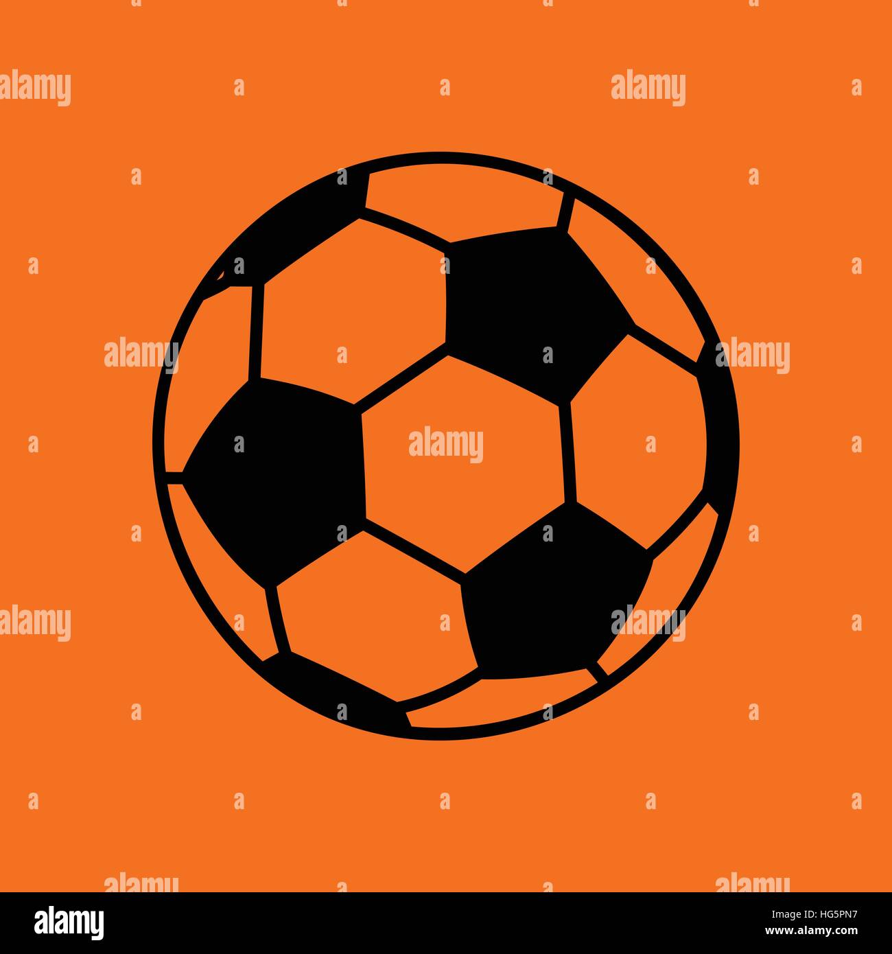 Soccer ball icon. Orange background with black. Vector illustration ...