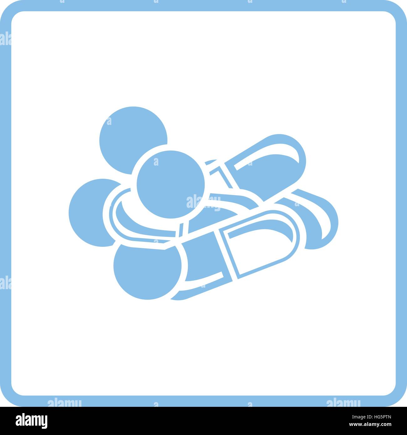 Pill and tabs icon. Blue frame design. Vector illustration Stock Vector ...