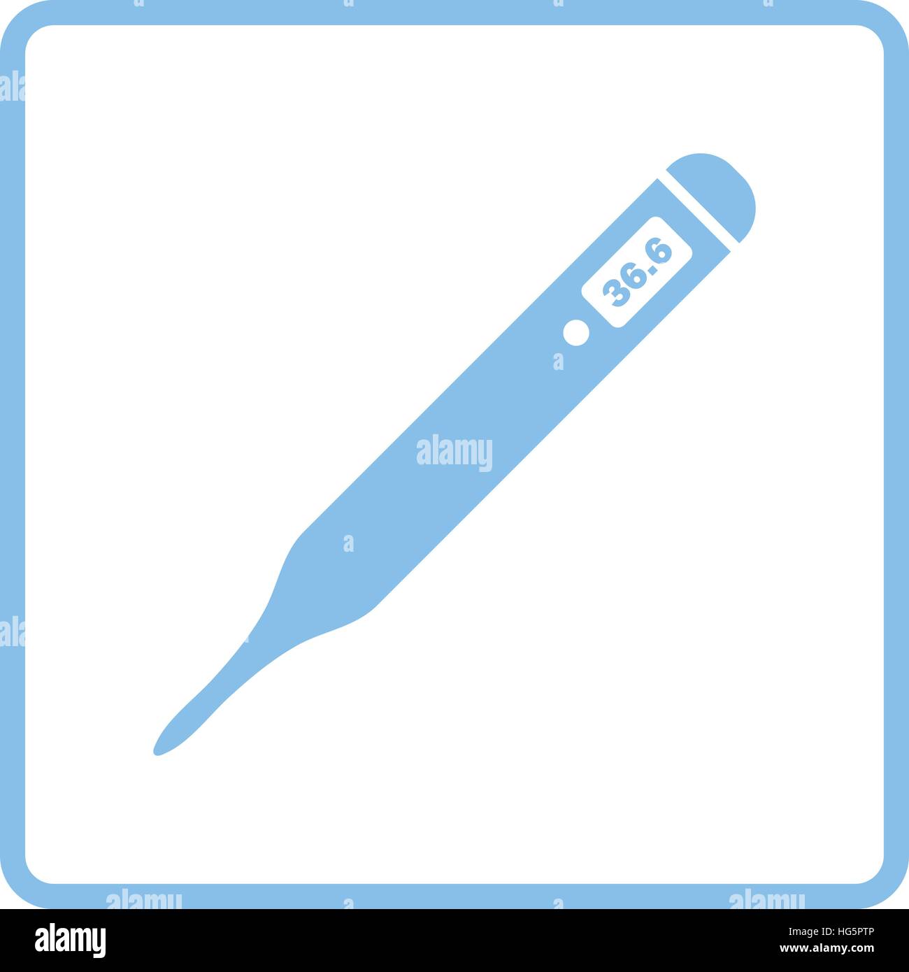 Medical thermometer icon. Blue frame design. Vector illustration Stock ...