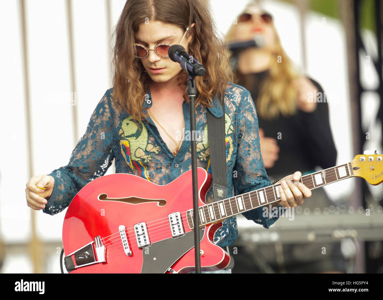 Borns performing at the 2016 MTV Woodie awards at SXSW on March 16 ...