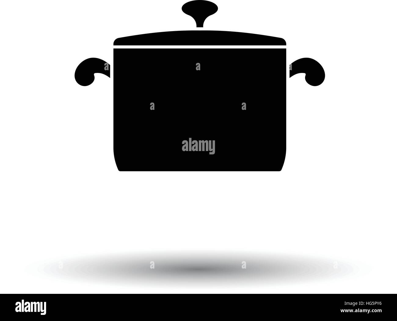 Kitchen pan icon. White background with shadow design. Vector ...