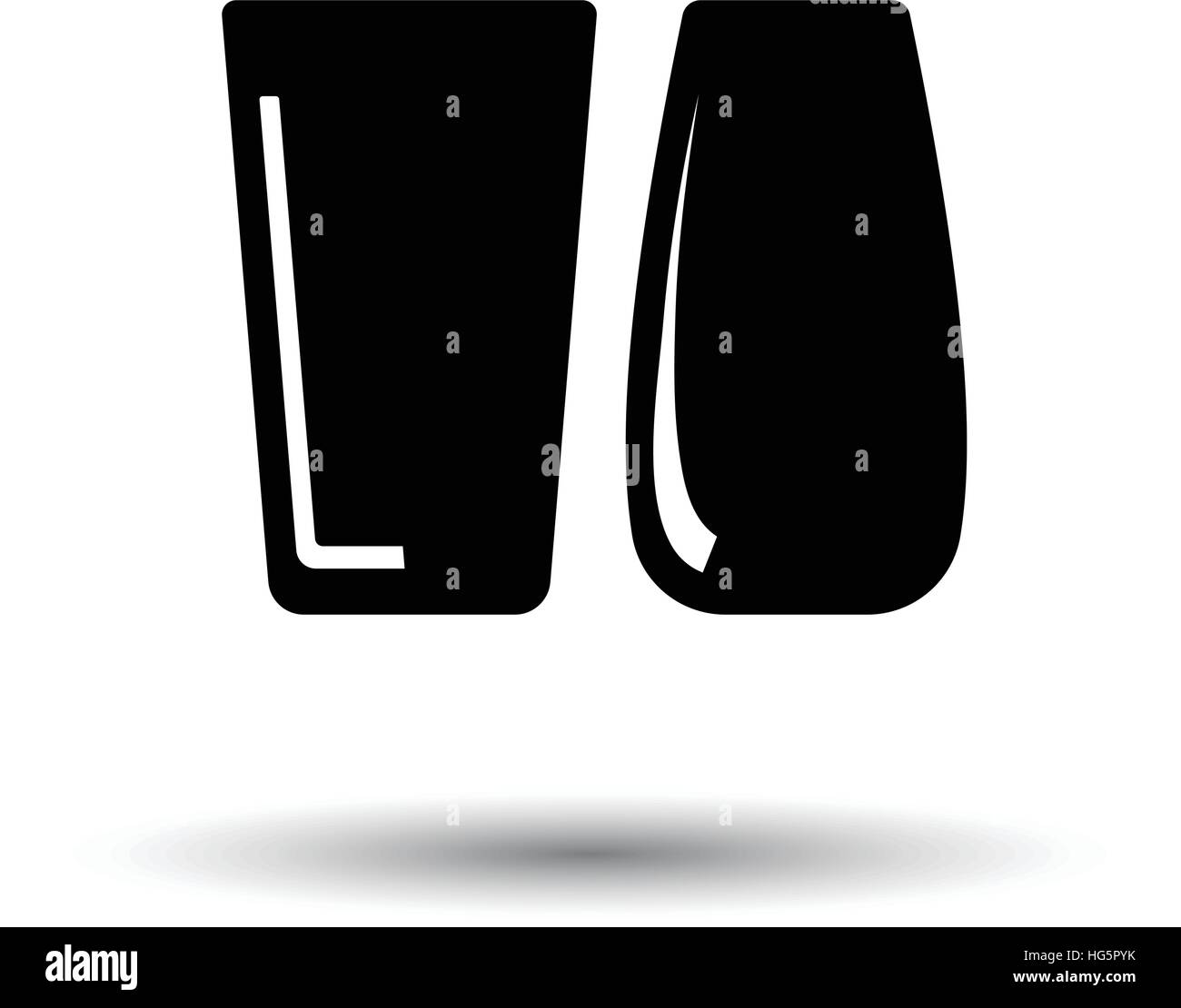 Two glasses icon. White background with shadow design. Vector ...