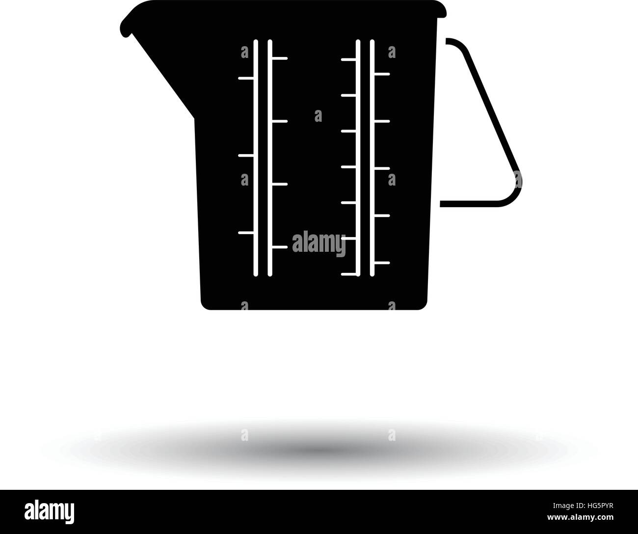 Measure glass icon. White background with shadow design. Vector ...
