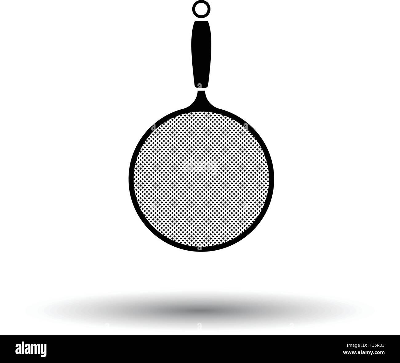 Kitchen colander icon. White background with shadow design. Vector ...