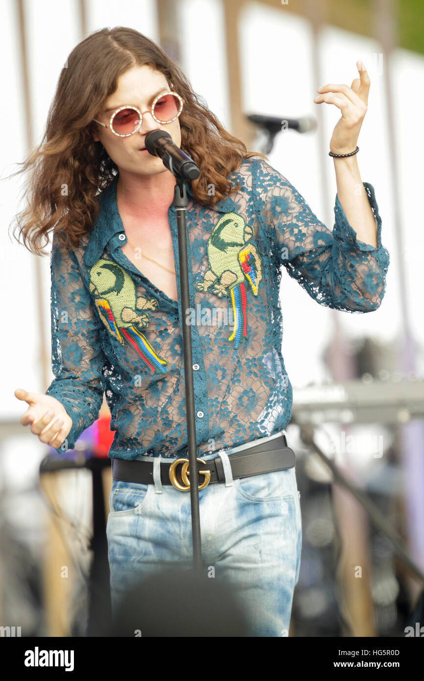 Borns performing at the 2016 MTV Woodie awards at SXSW on March 16 ...