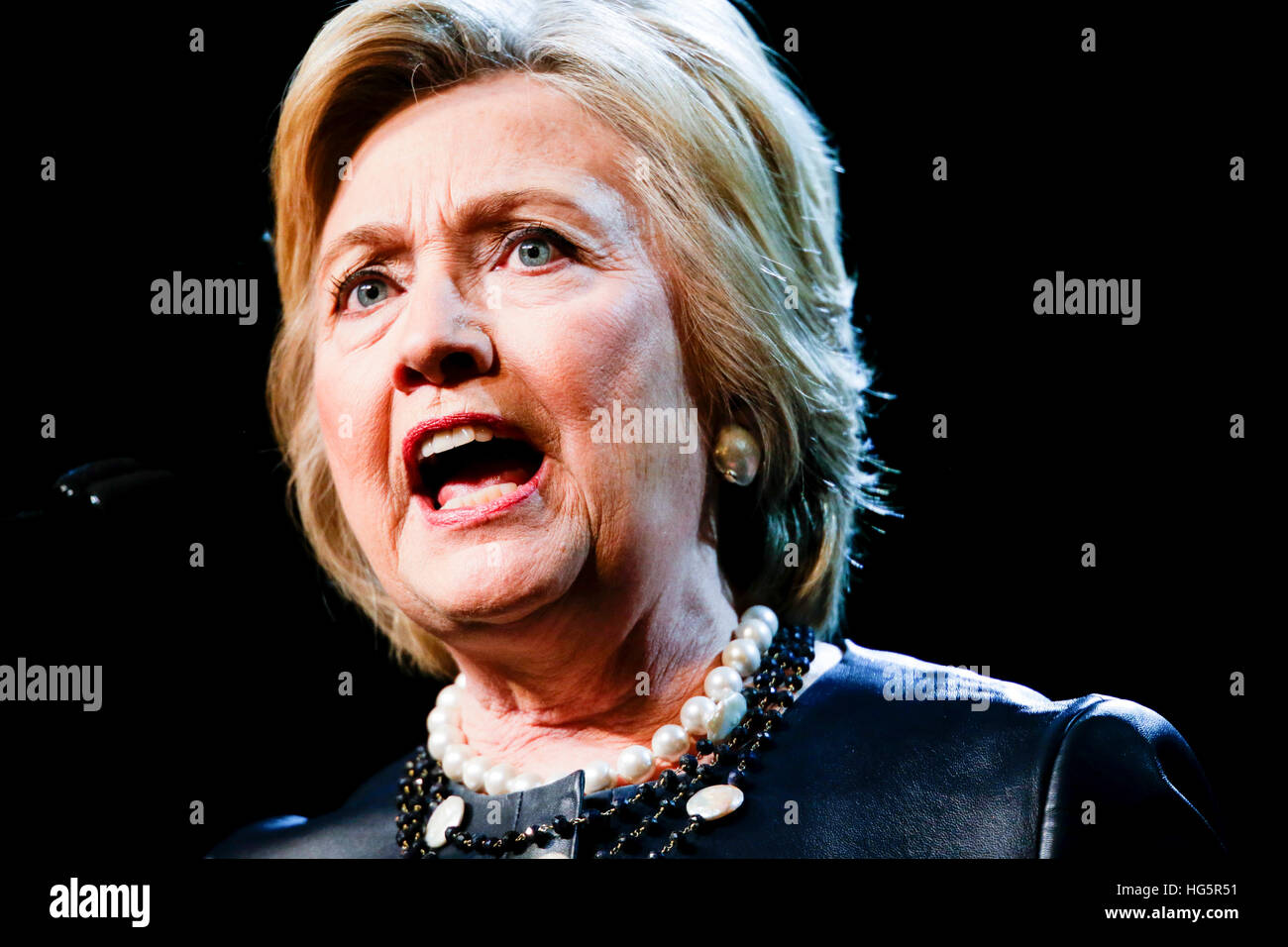 Democratic presidential candidate Hillary Clinton speaks during a rally ...