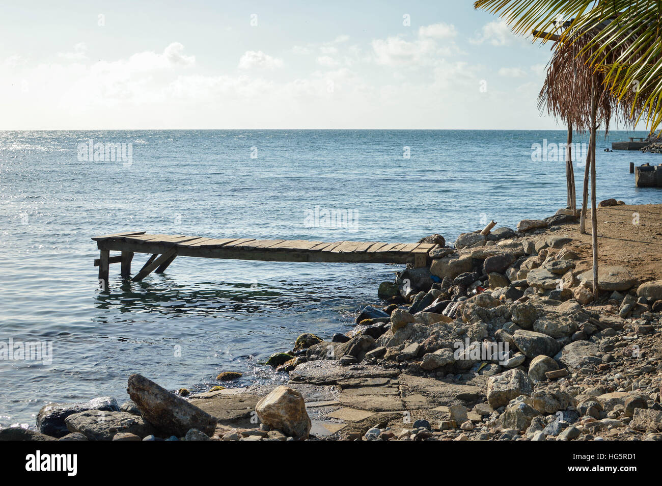 Beautiful tropical coast of the Caribbean sea by the little town of ...
