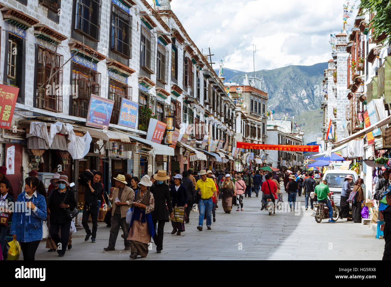 Lhasa, Tibet, China - The view in Barkhor Street in the daytime Stock ...