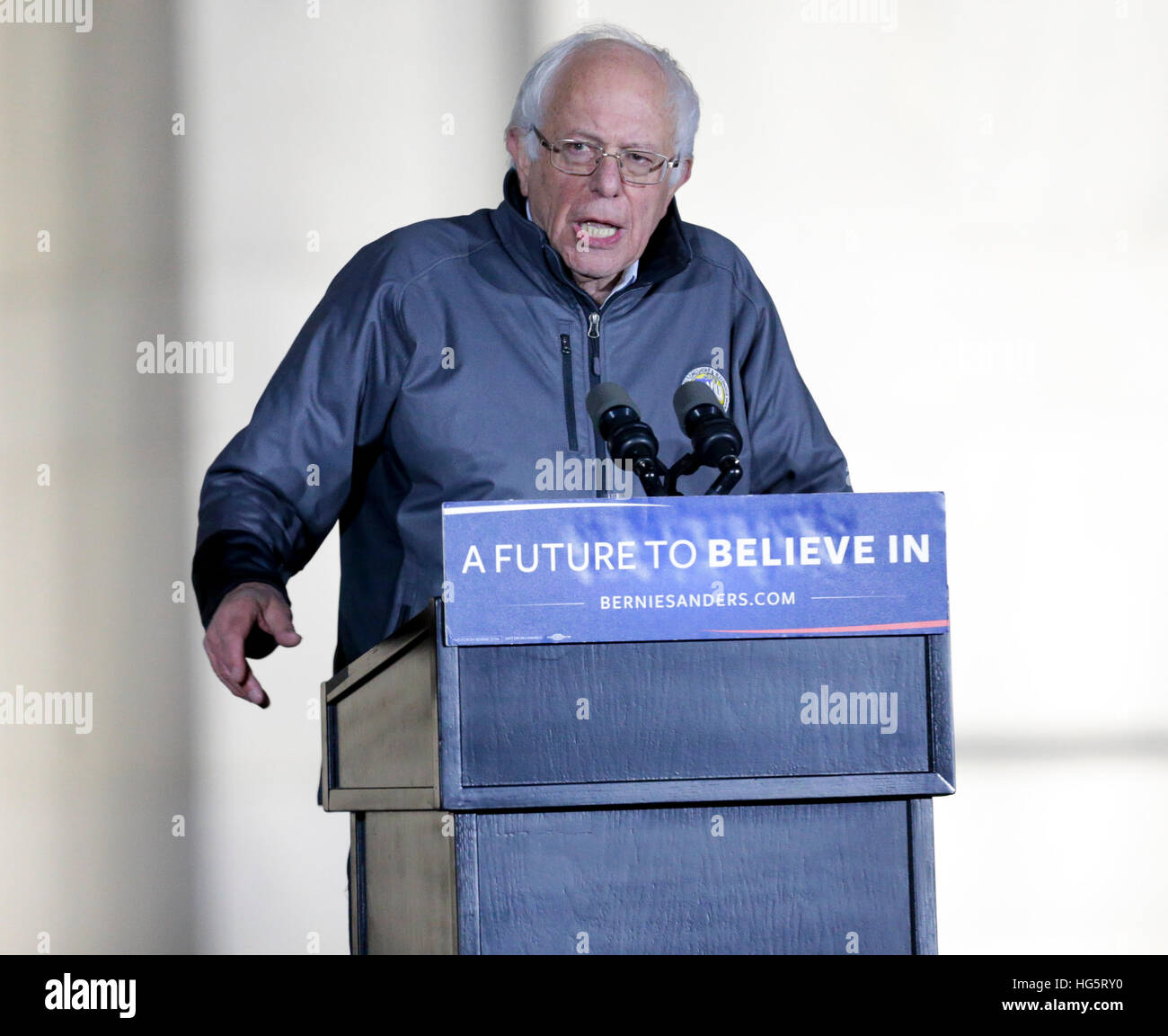 Senator Bernie Sanders holds a rally in NYC's Washington Square Park ...