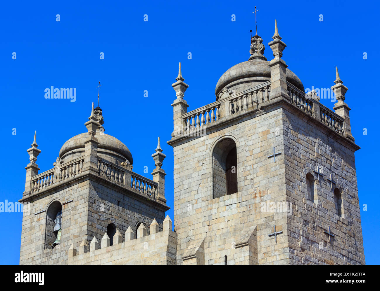 Porto Cathedral top view, Roman Catholic church, Portugal. Construction ...