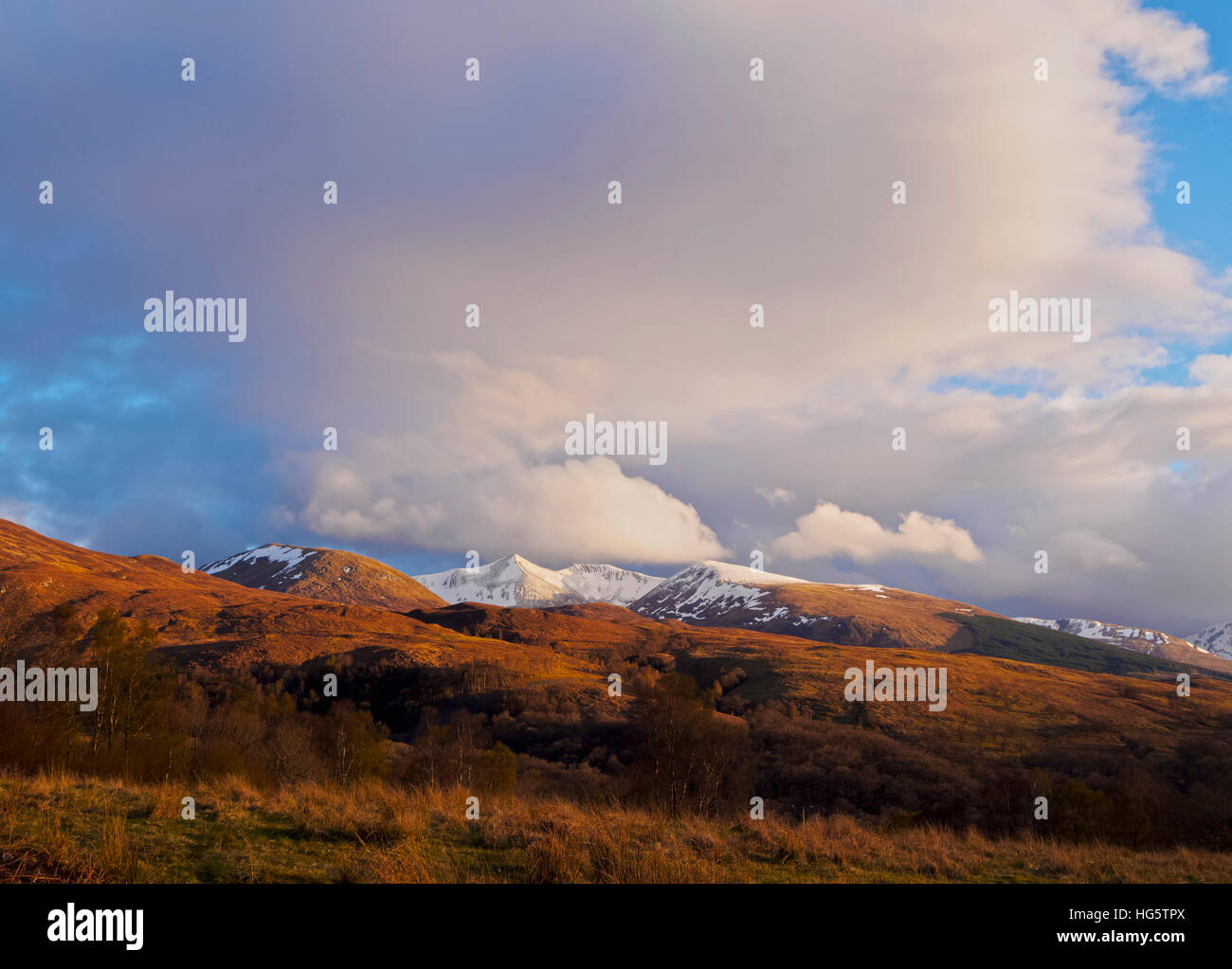 UK, Scotland, Highlands, Roy Bridge, View towards Stob Ban and the Grey ...