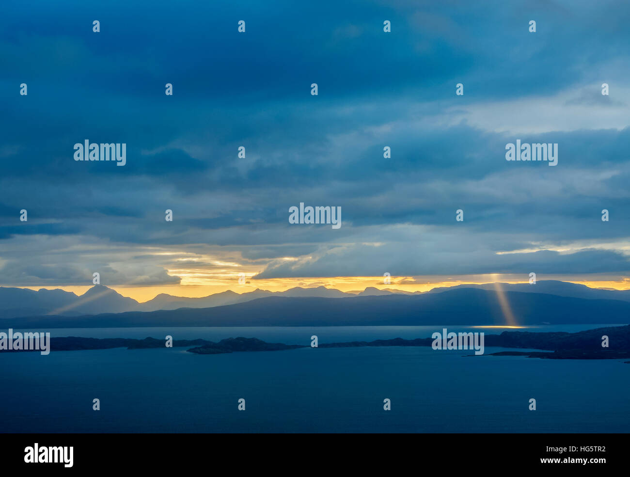 UK, Scotland, Highlands, Isle of Skye, Seascape viewed from The Storr ...