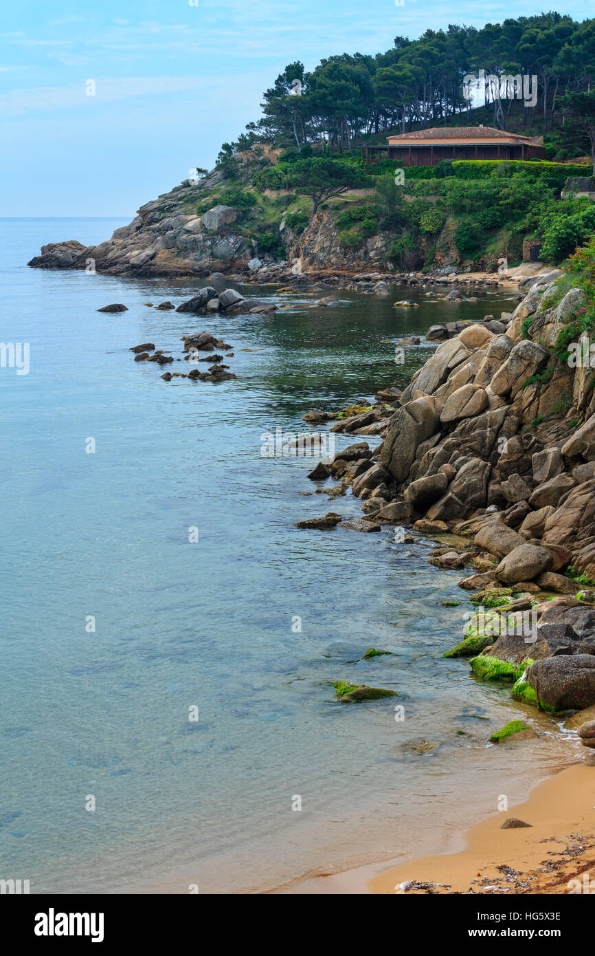 Summer morning sea coast landscape, Girona, Costa Brava, Spain Stock ...