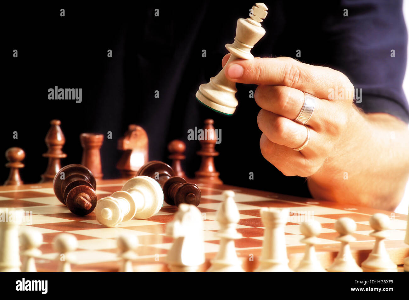 Close up chessboards hand games hi-res stock photography and images - Alamy