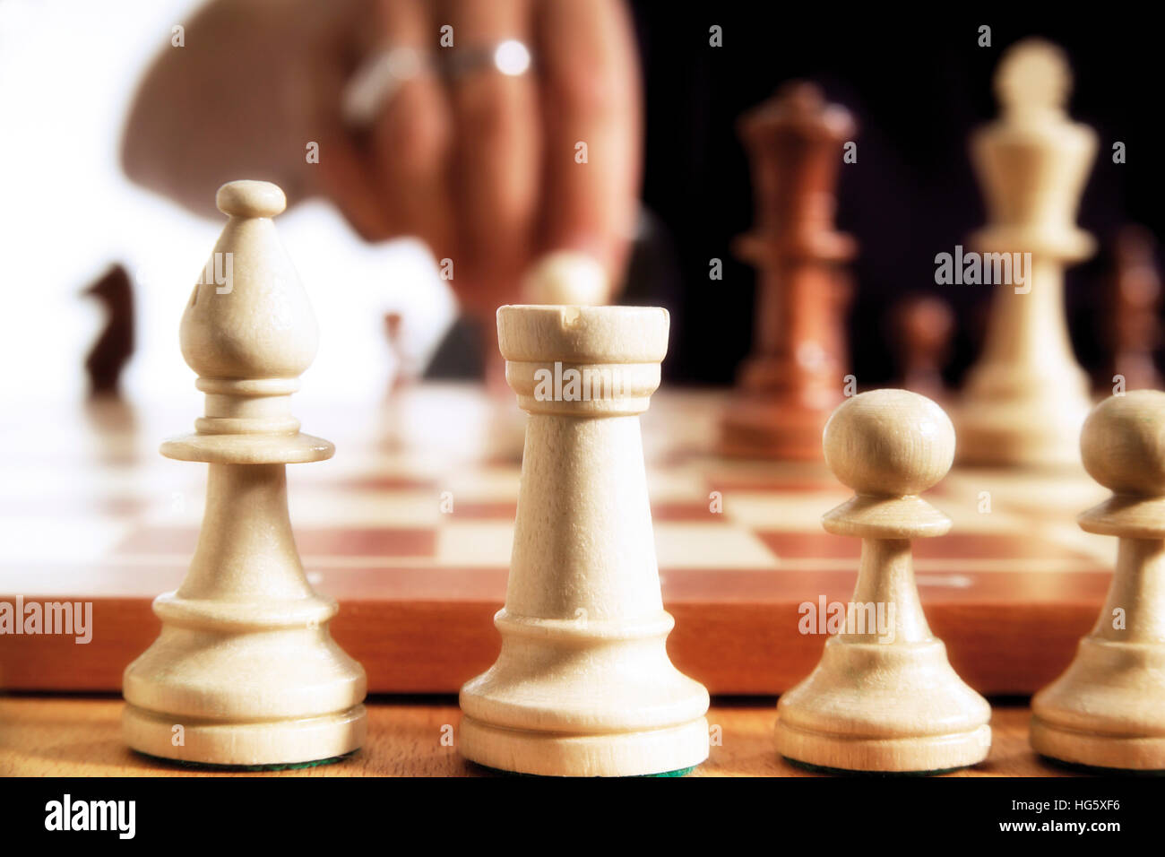 Man playing chess, closeup Stock Photo - Alamy