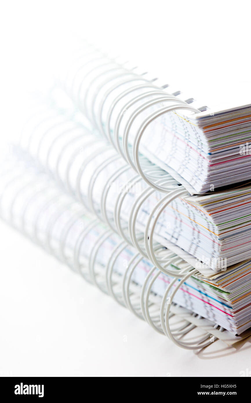 Pile notebooks and stationary hi-res stock photography and images - Alamy