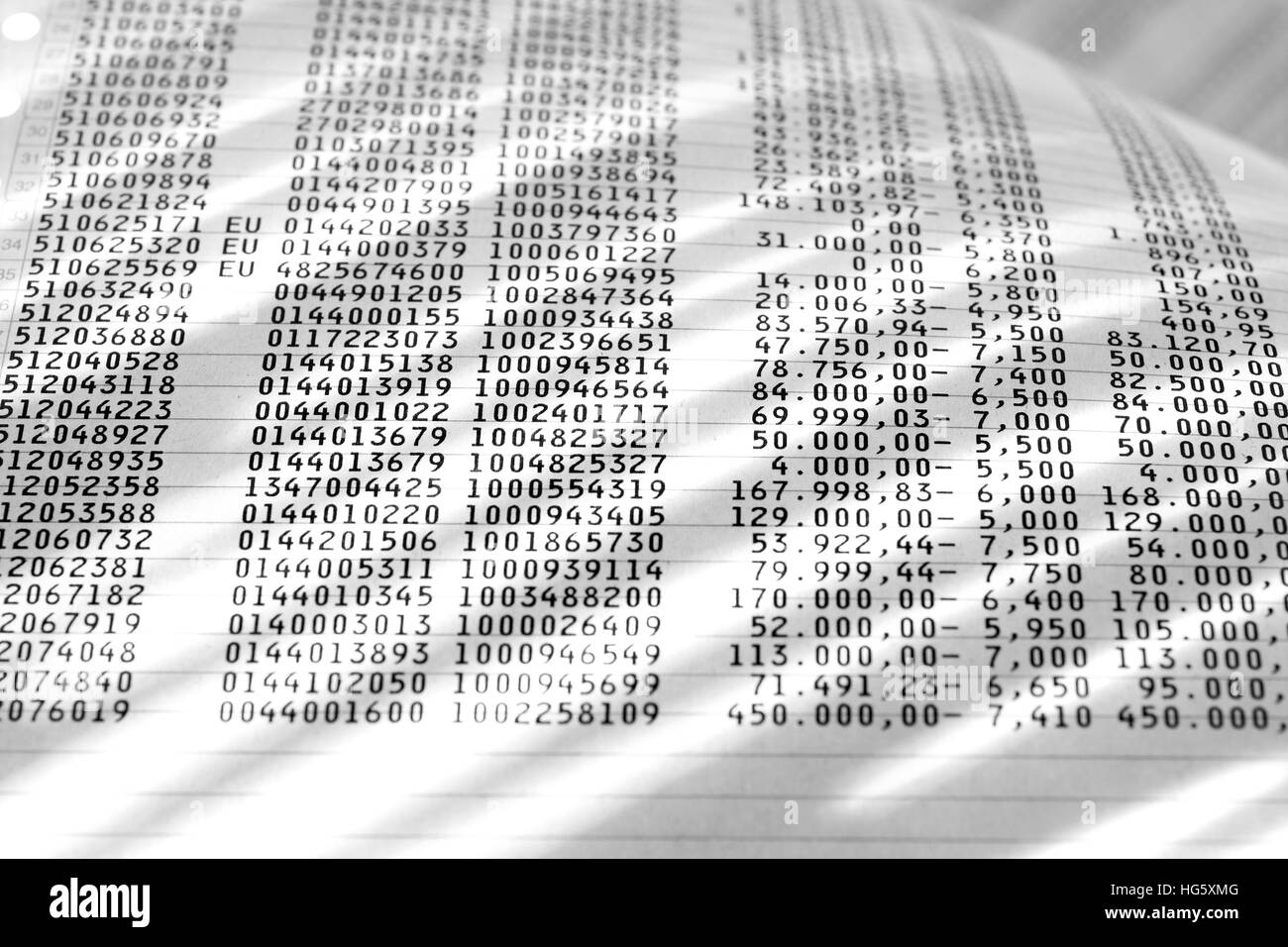 Rows of numbers Stock Photo - Alamy