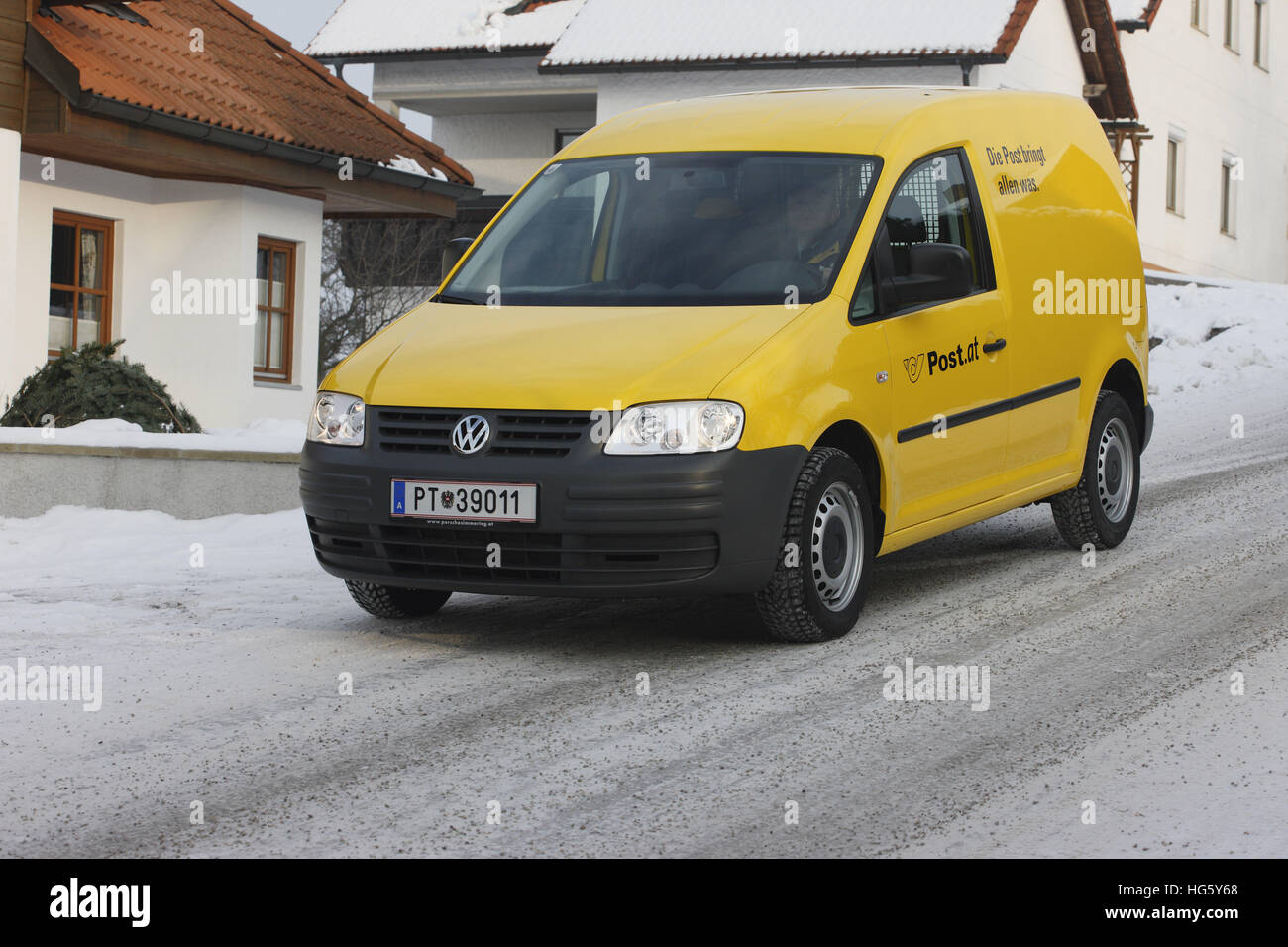 Yellow post car Stock Photo - Alamy