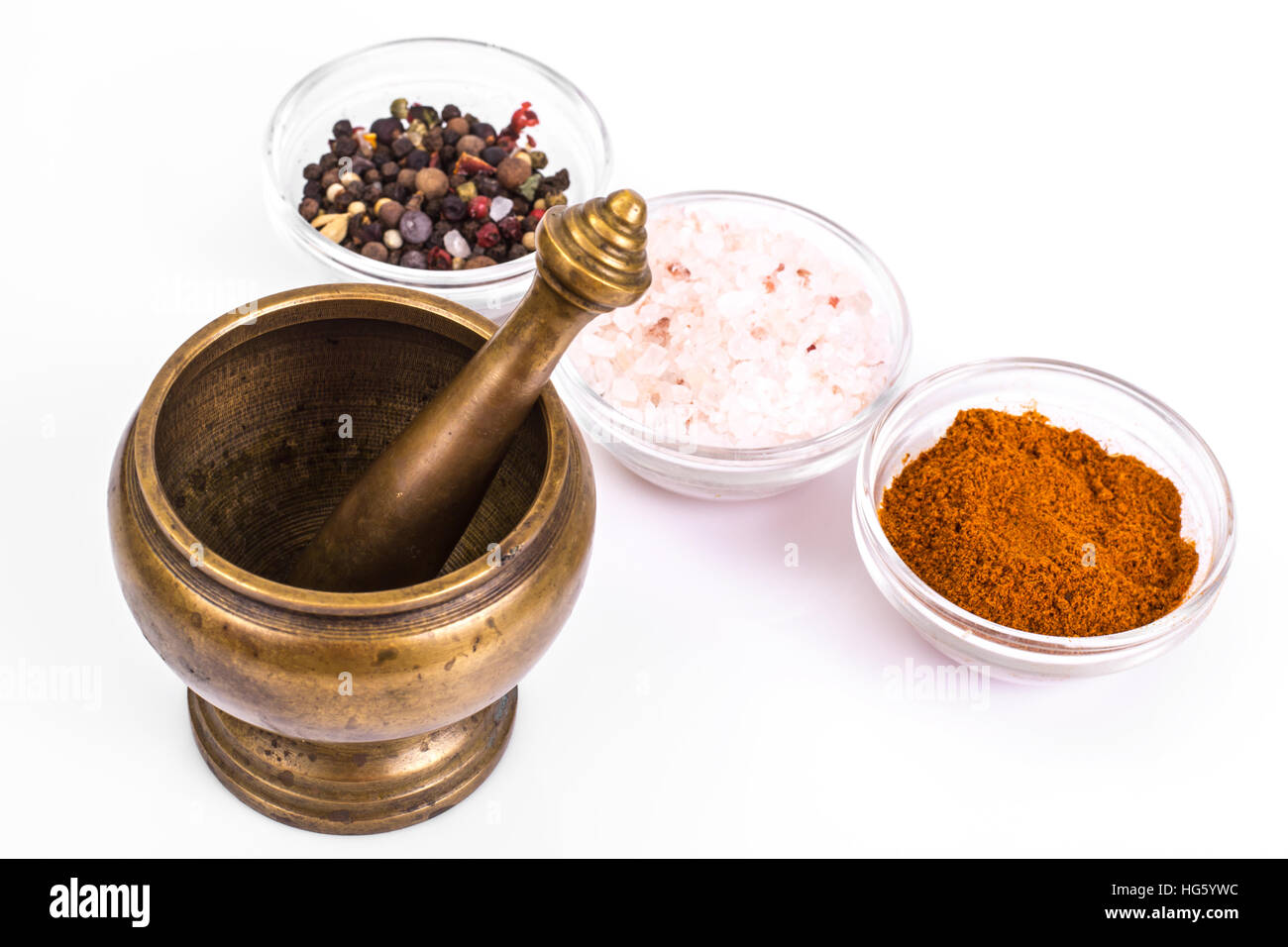 Copper mortar for spices Stock Photo - Alamy