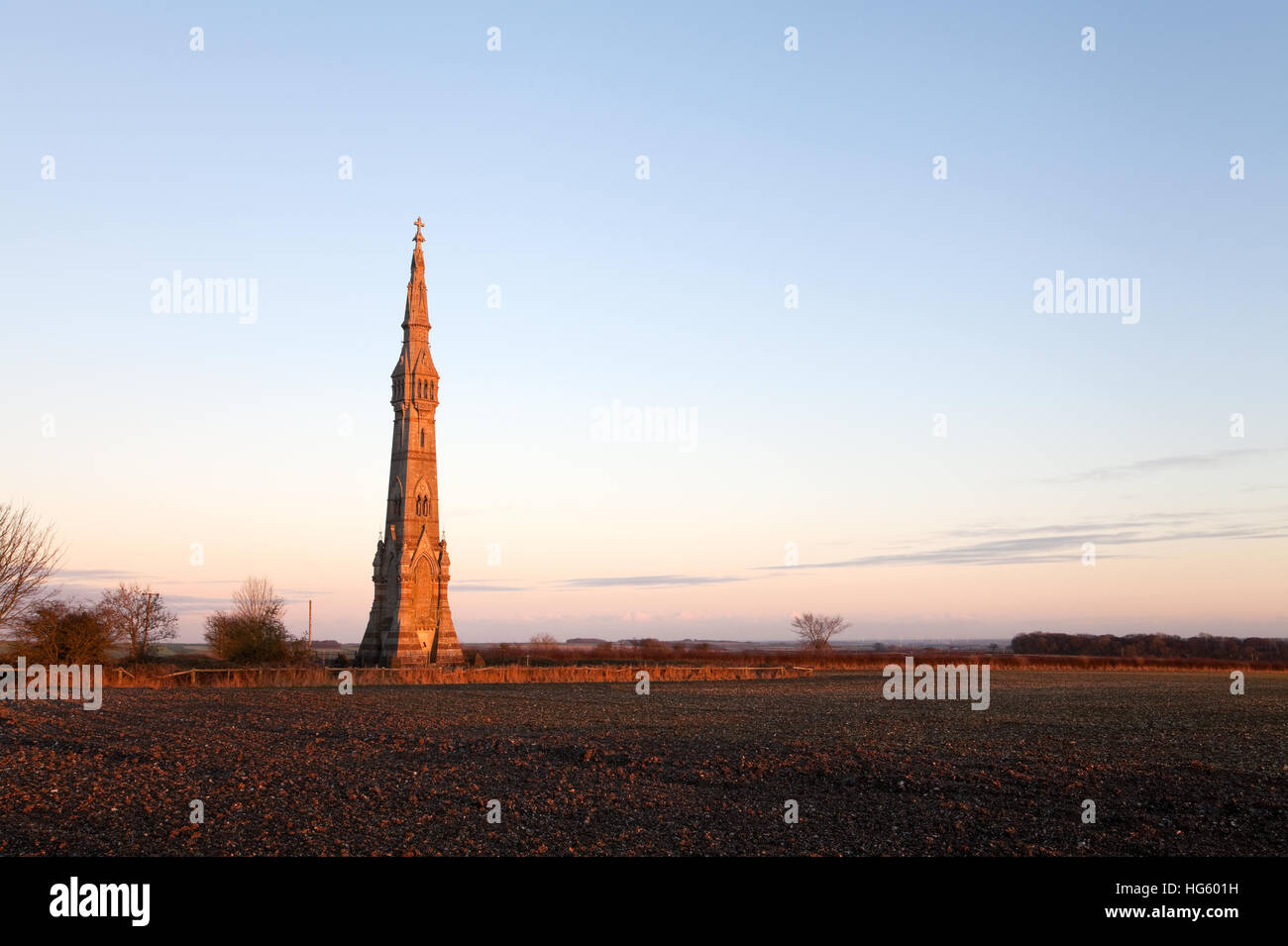 Tatton Sykes Monument in East Yorkshire at sunset Stock Photo - Alamy