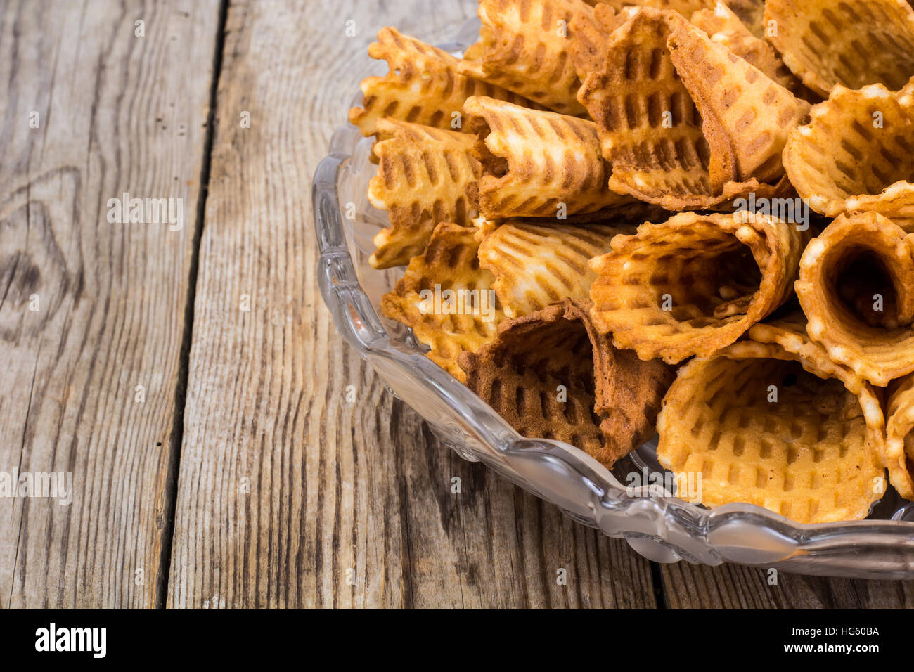 Crispy wafer rolls Stock Photo - Alamy