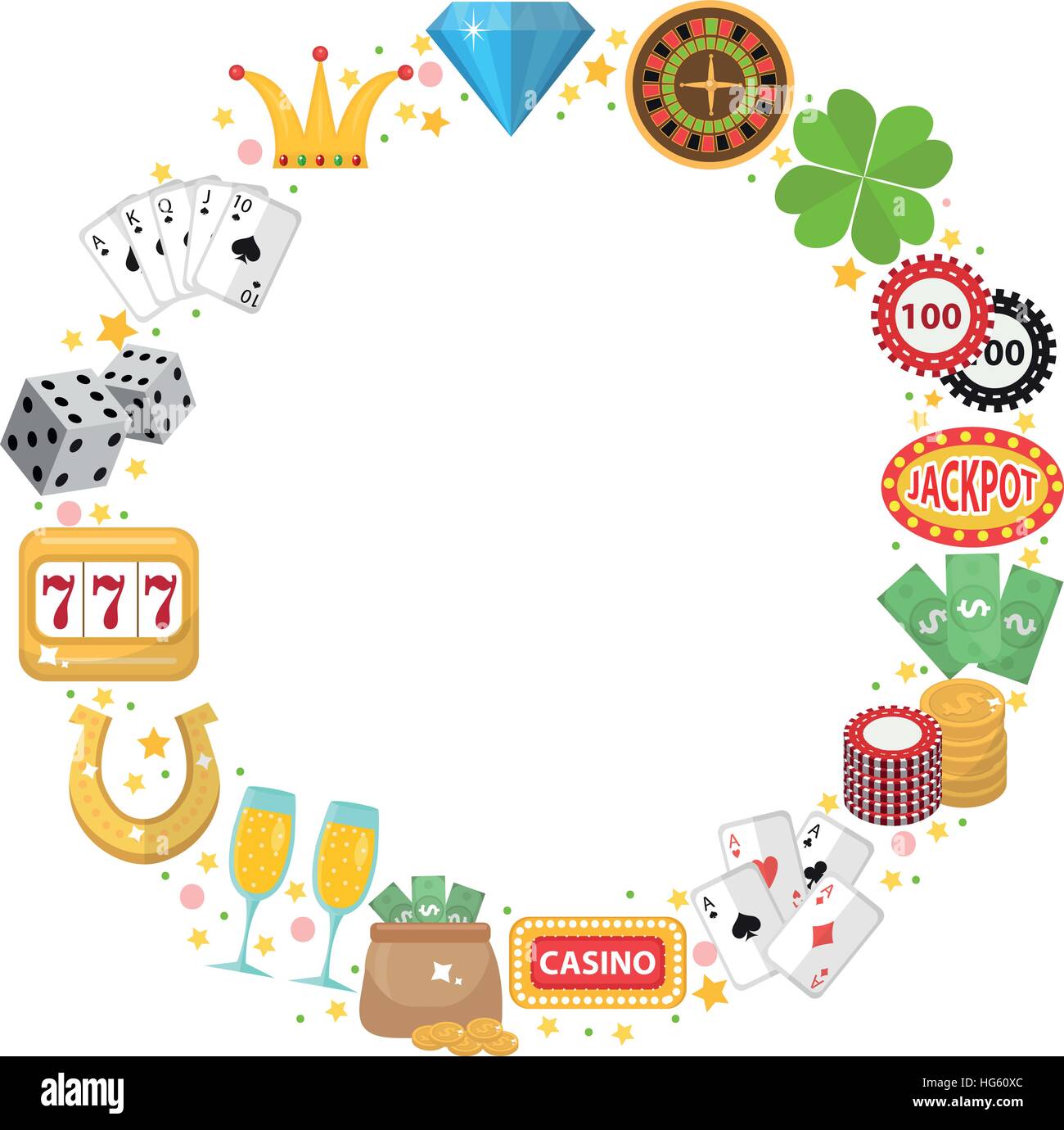 Casino frame with space for text. Gambling isolated on a white ...