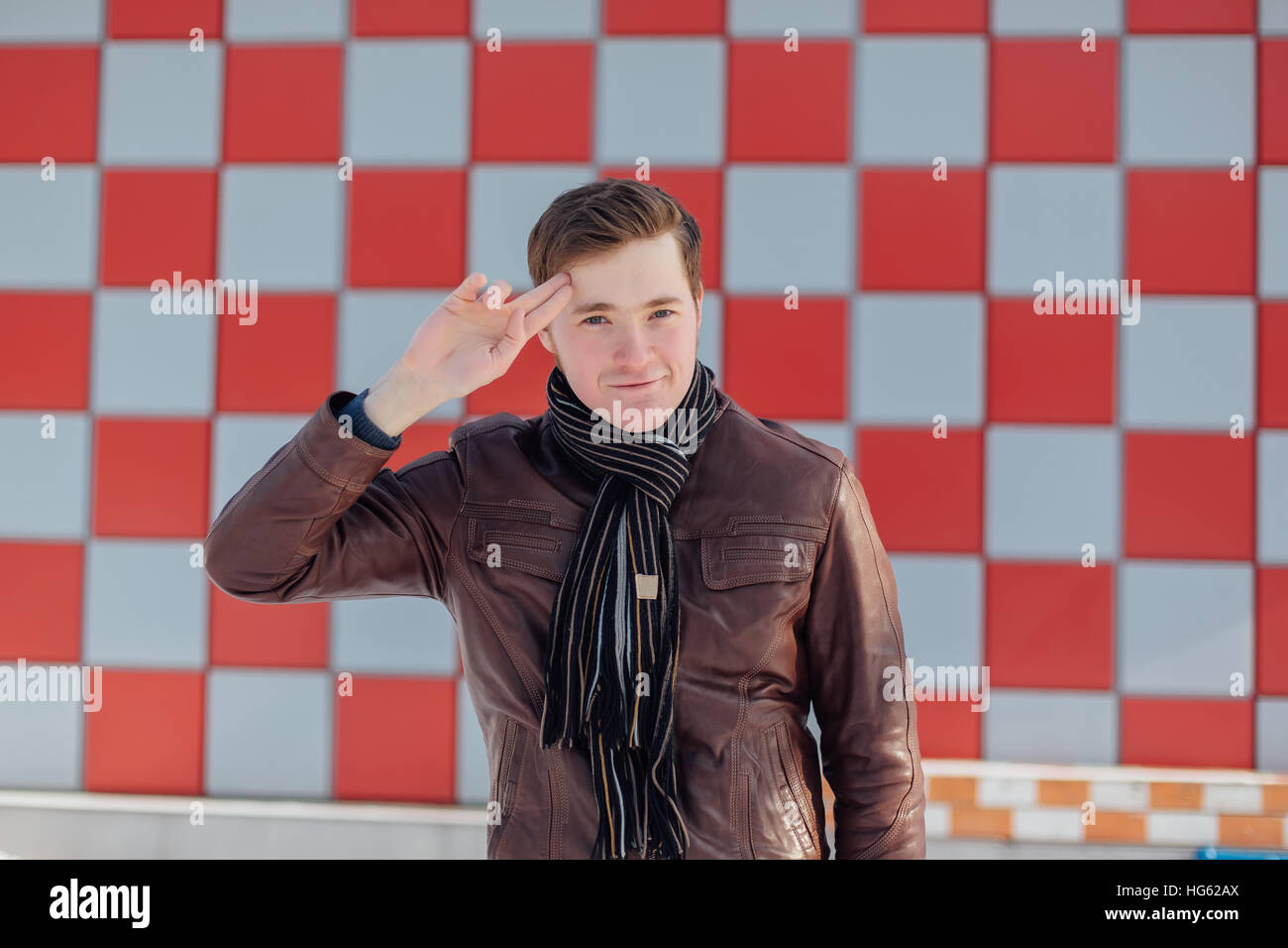 Man's handsome face with style hair in winter sunny day Stock Photo - Alamy