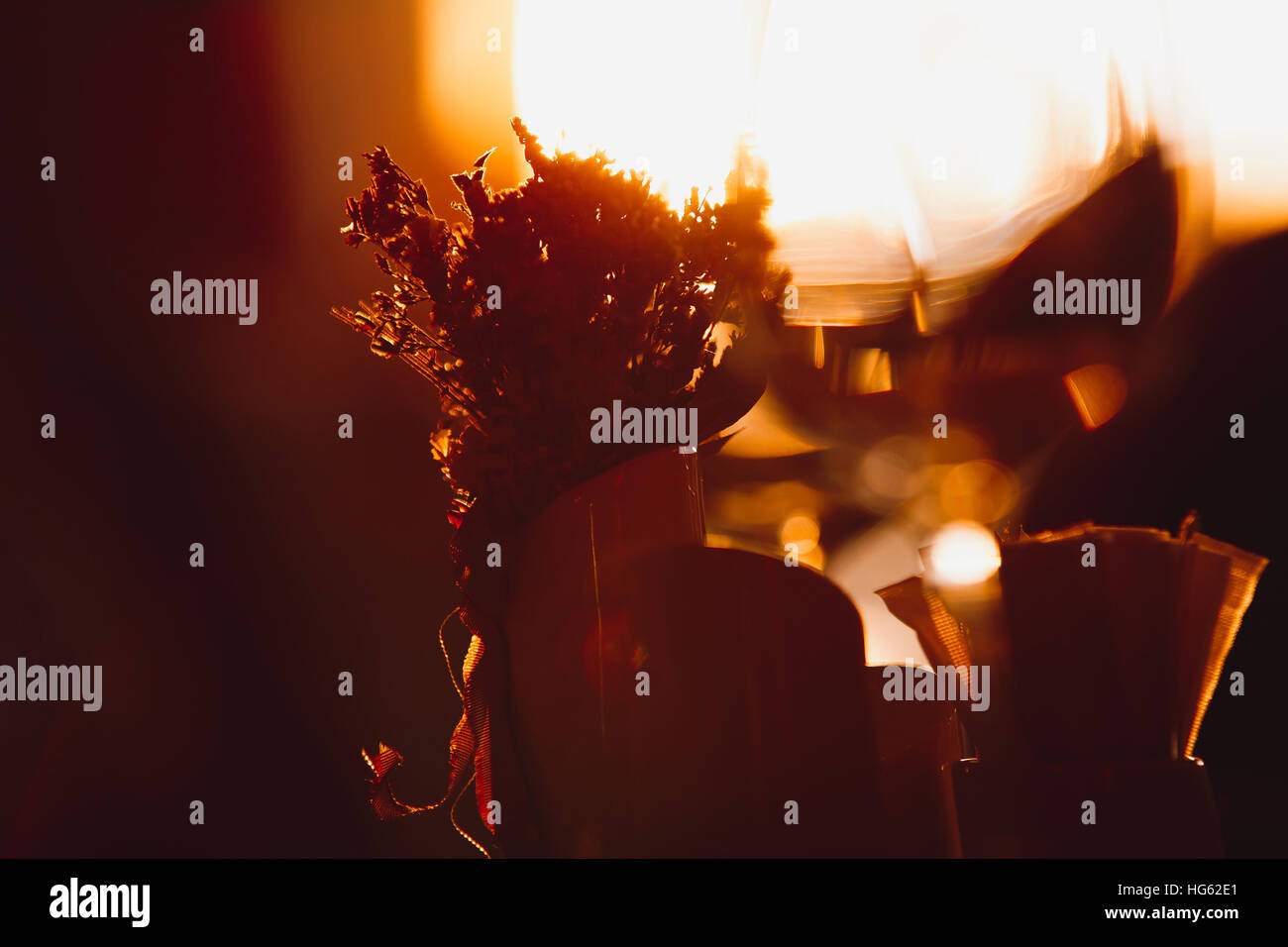 Atmospheric sunset restaurant interior Stock Photo - Alamy