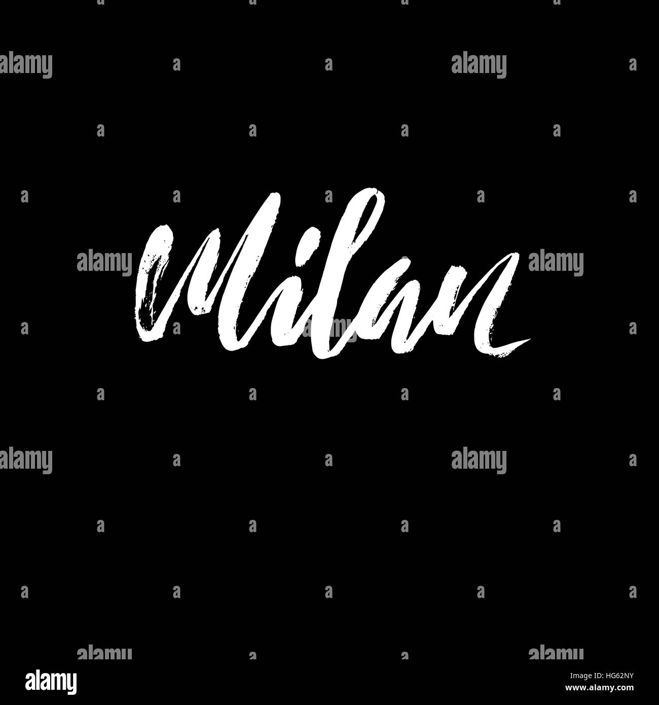 Milan, Italy. City typography lettering design. Hand drawn brush ...