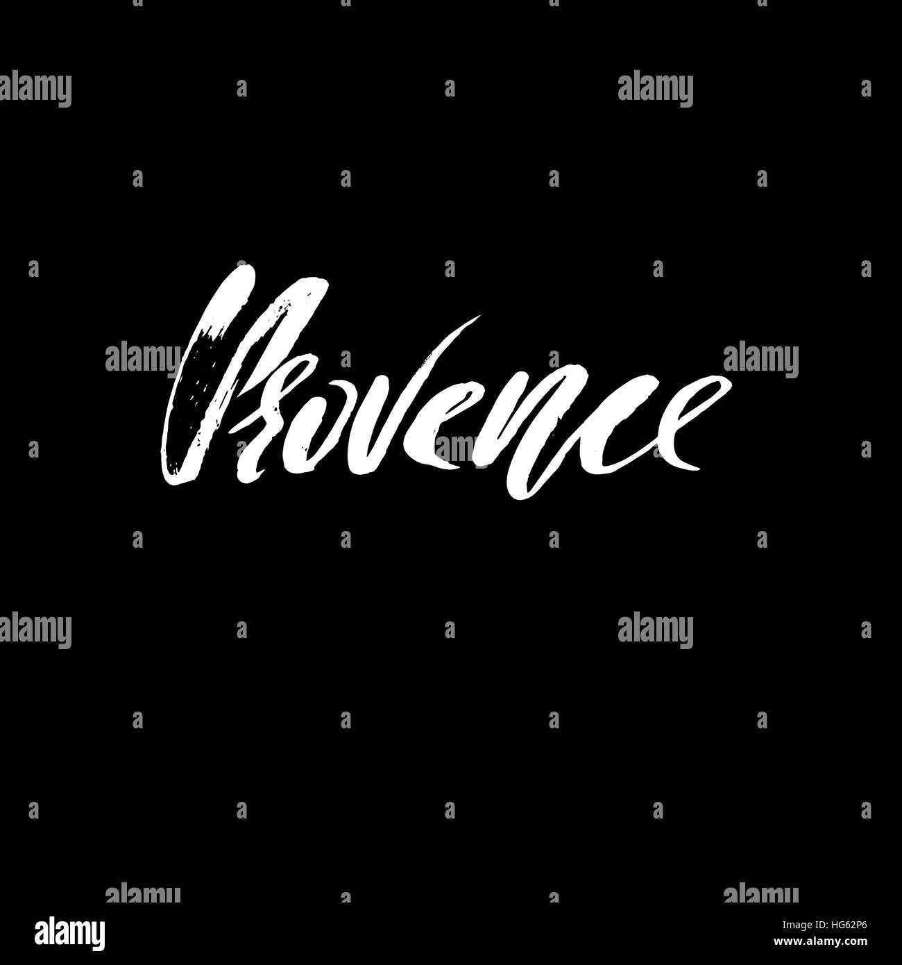 Hand lettering Provence. France, city typography. Modern dry brush ...