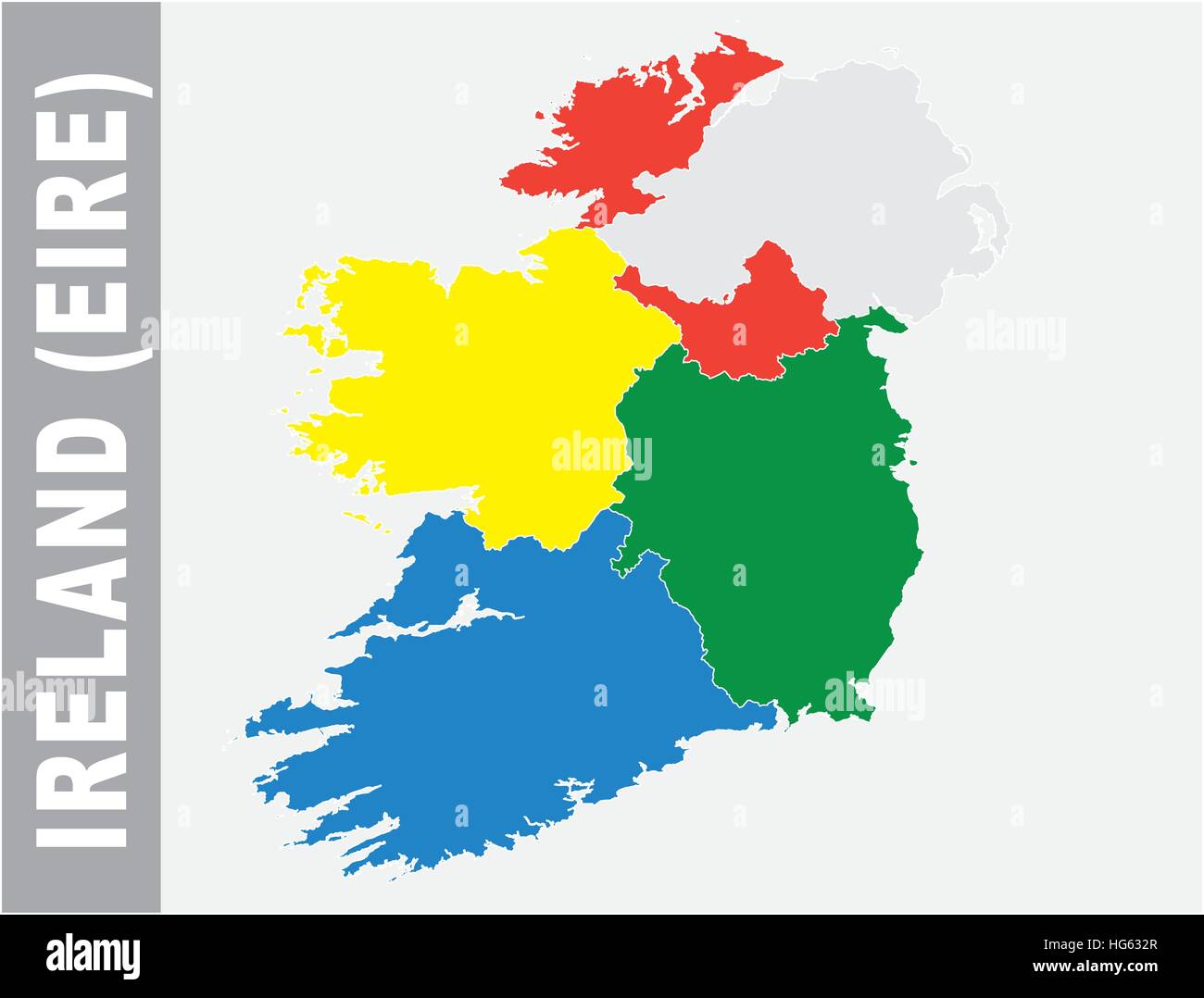 Colorful Ireland, Eire administrative and political vector map Stock ...