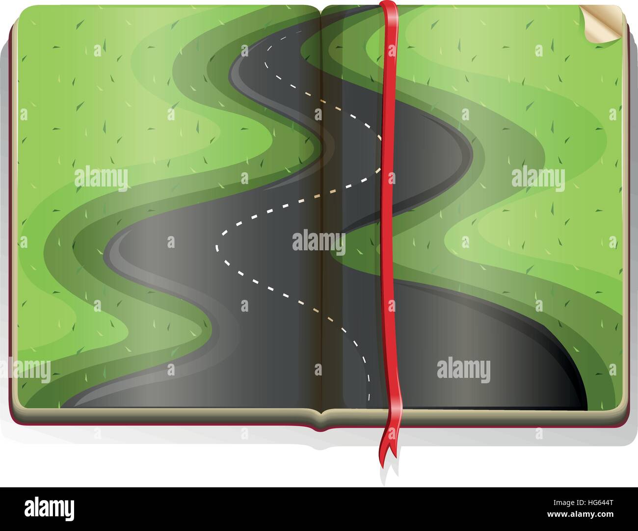 Book with road scene illustration Stock Vector Image & Art - Alamy