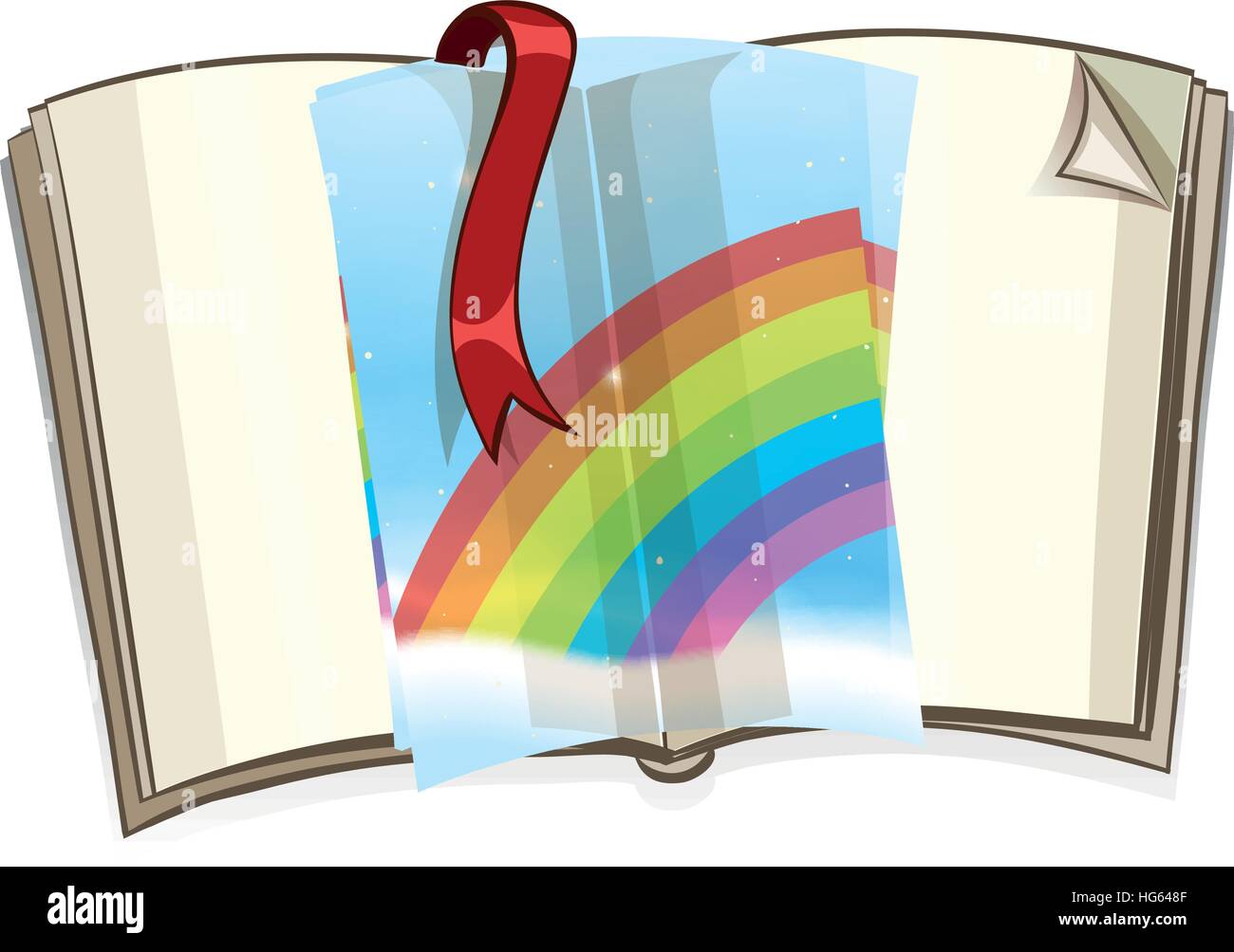 Book with rainbow in the sky illustration Stock Vector Image & Art - Alamy
