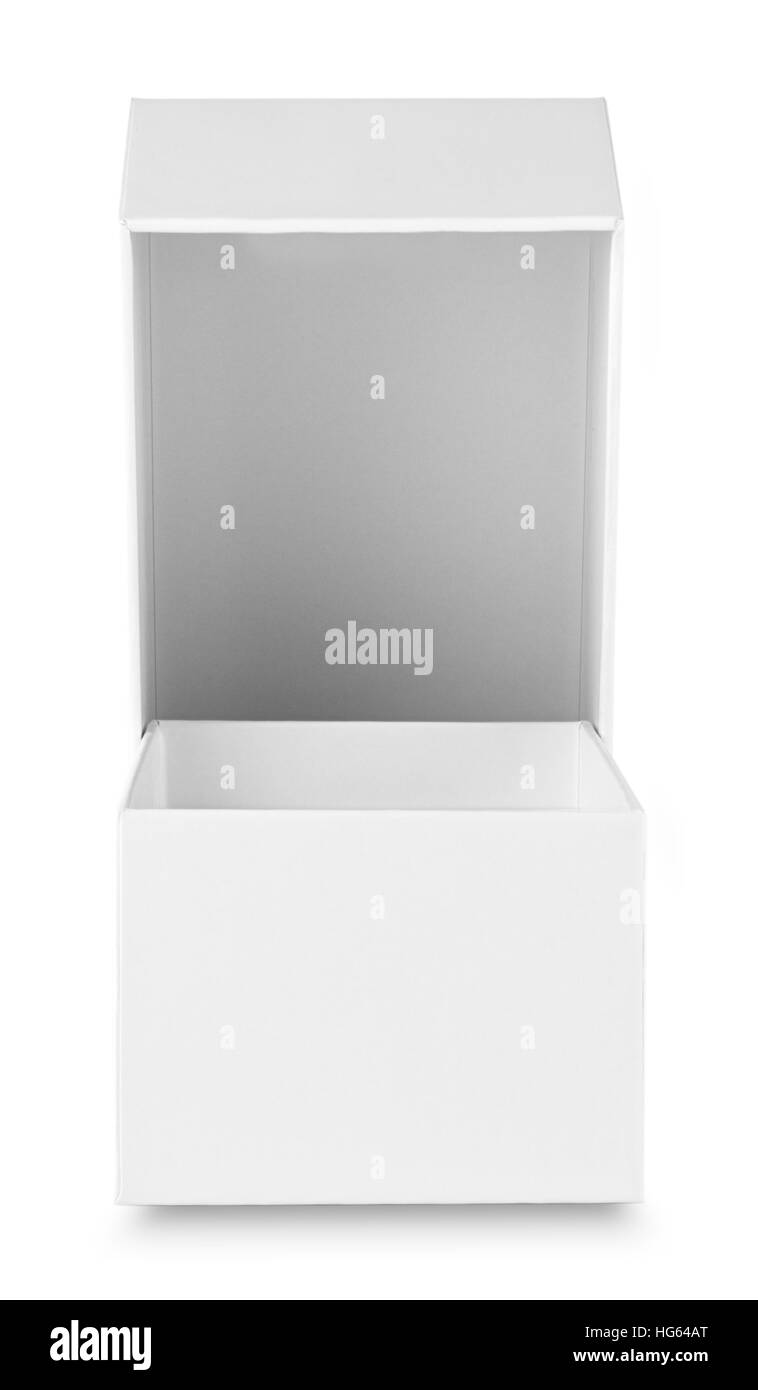 White open box isolated on a white background Stock Photo - Alamy