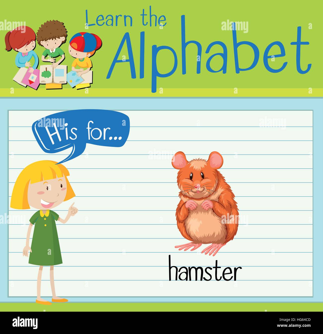 Flashcard letter H is for hamster illustration Stock Vector Image & Art ...