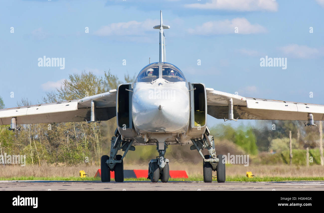 Ukrainian Air Force Su-24 aircraft at Lutsk Air Base, Ukraine Stock ...
