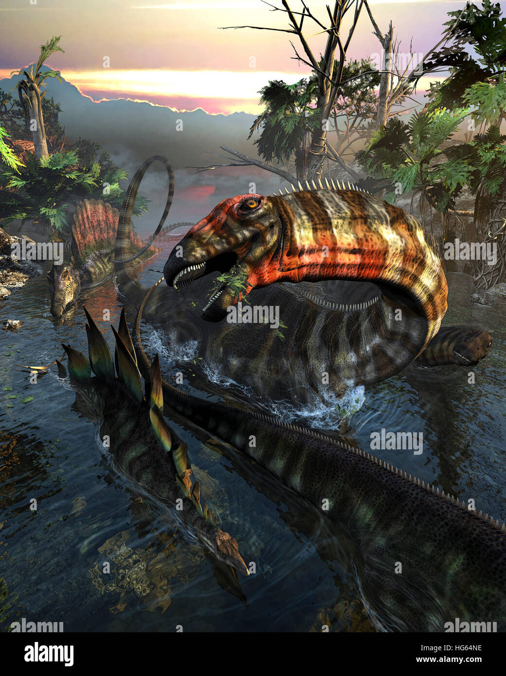 Spinosaurus swimming hi-res stock photography and images - Alamy