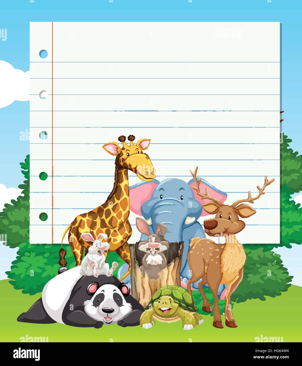 Border design panda illustration hi-res stock photography and images ...