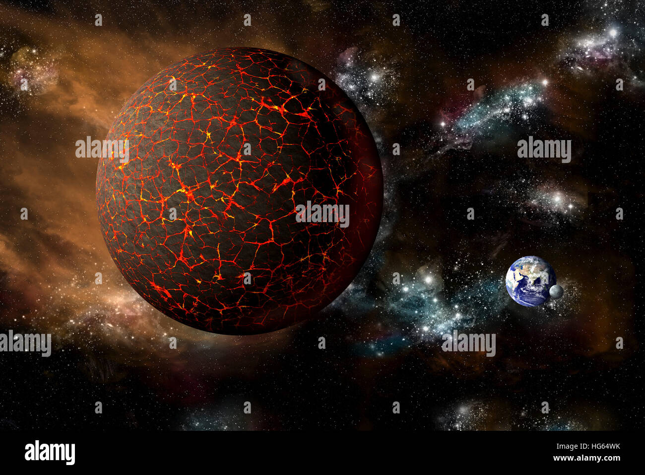 The mythical planet known as Nibiru as it hurtles toward Earth Stock ...