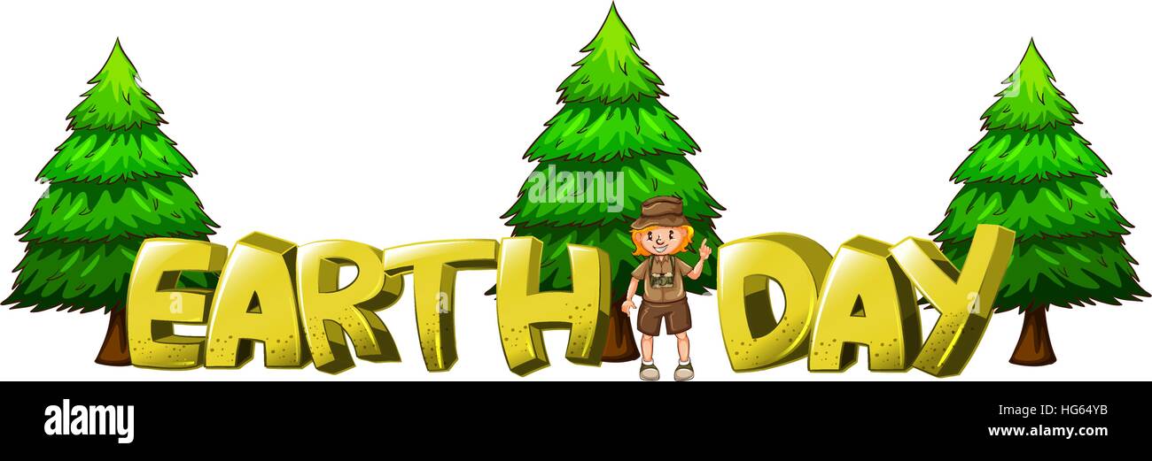 Font design for word earth day illustration Stock Vector Image & Art ...