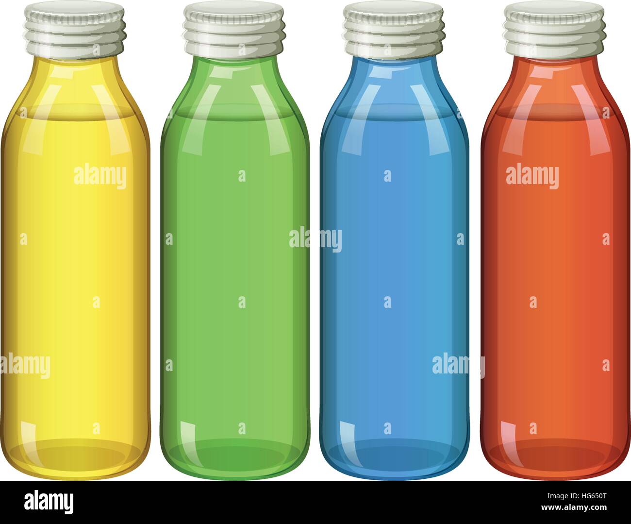 Four bottles in different colors illustration Stock Vector Image & Art ...
