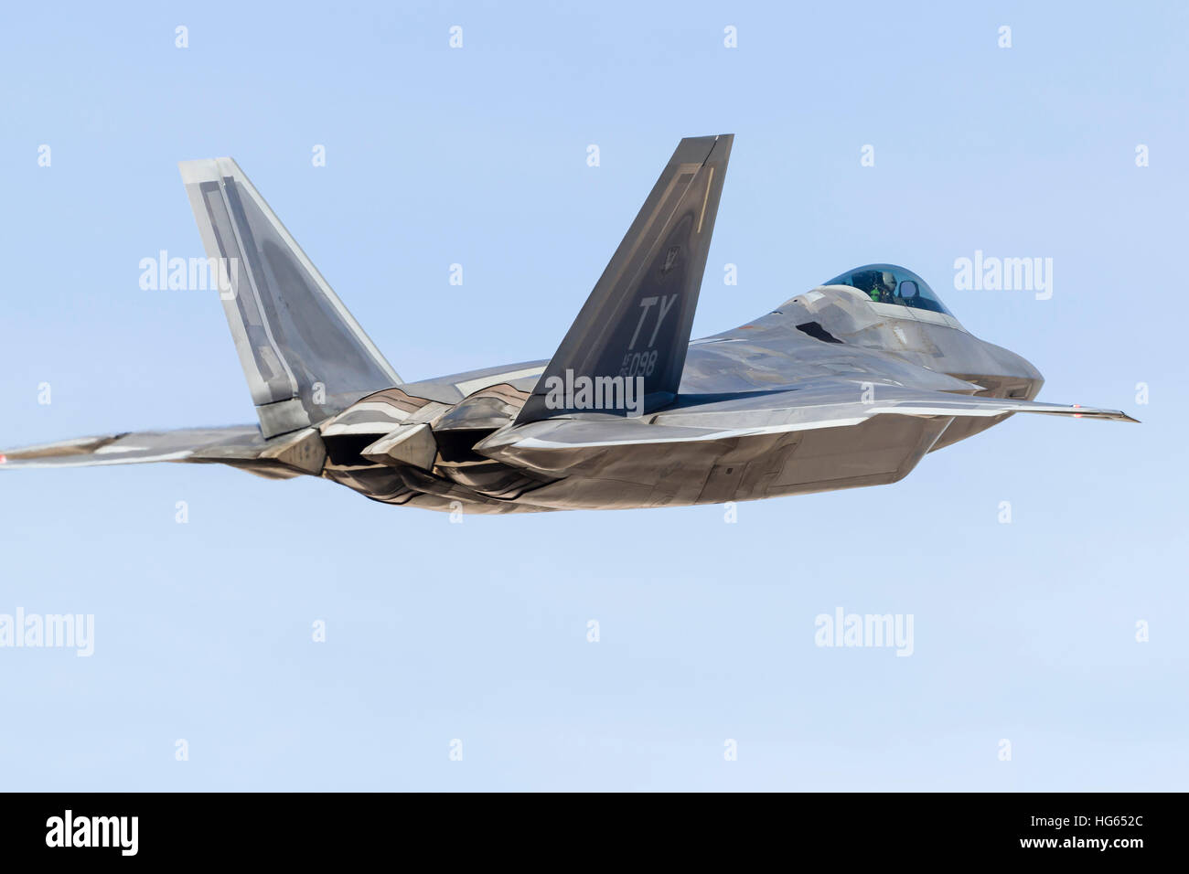 A U.S. Air Force F-22A Raptor on a Red Flag mission in Nevada Stock ...