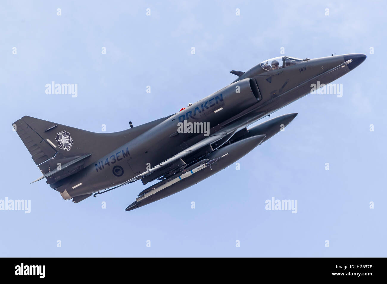 An A-4K Skyhawk in support of a U.S. Air Force training mission Stock ...