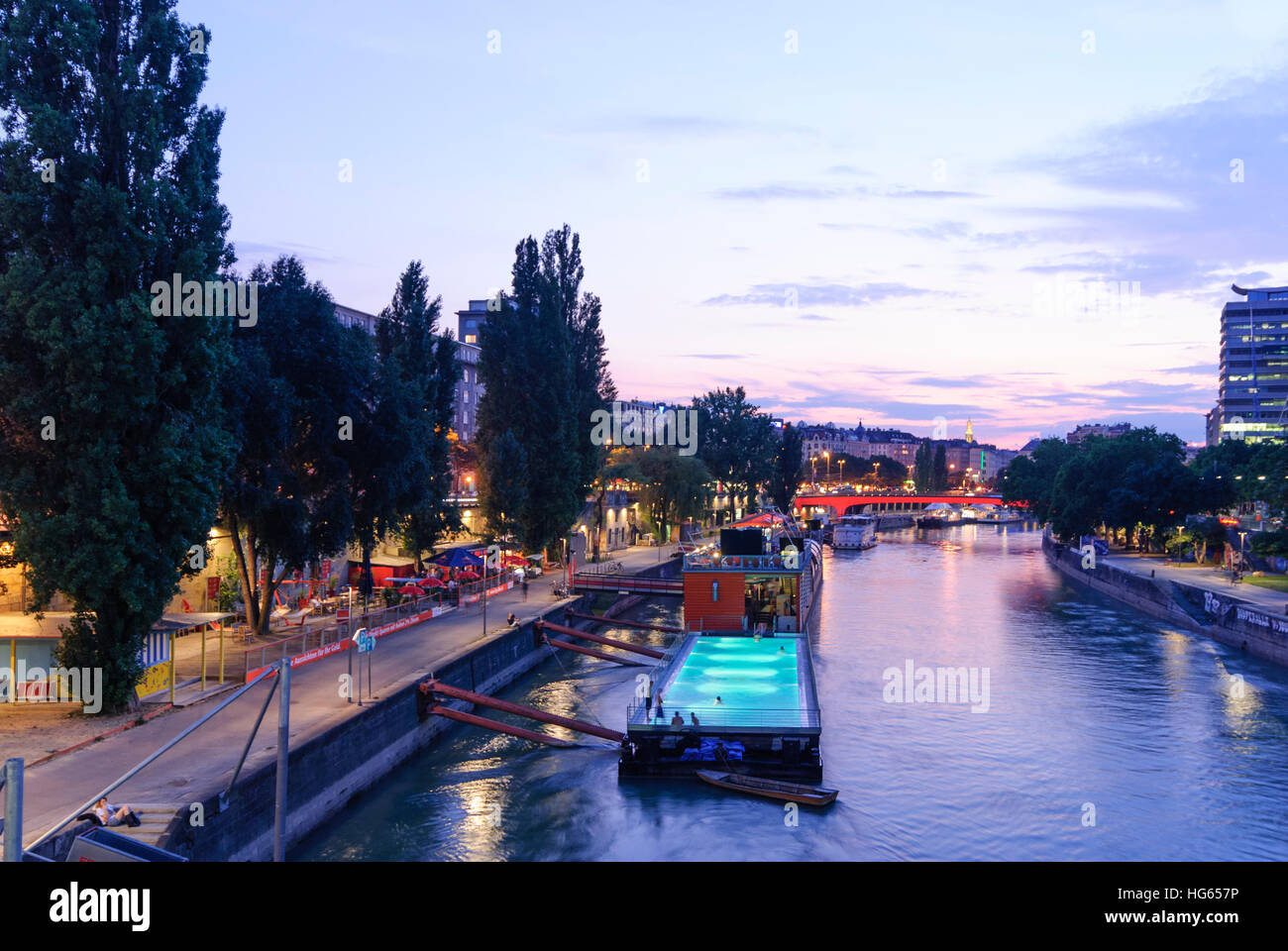 Bath swimmingpool ship in the danube canal hi-res stock photography and ...