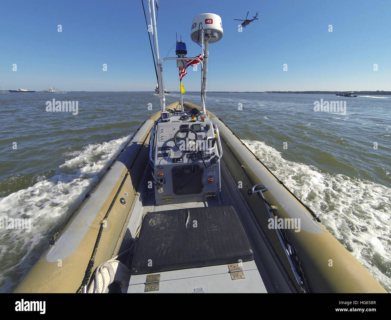 August 14, 2014 - An unmanned seven-meter rigid-hull inflatable boat ...