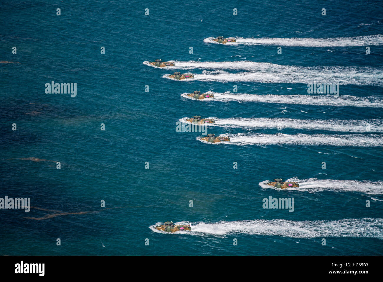 Republic of Korea amphibious assault vehicles maneuver in formation in ...