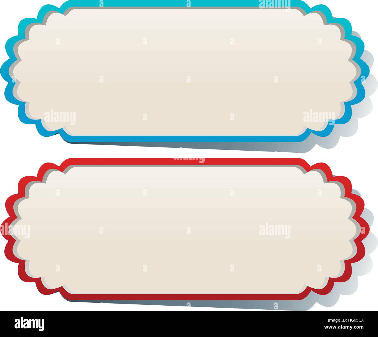 Two labels in blue and red illustration Stock Vector Image & Art - Alamy