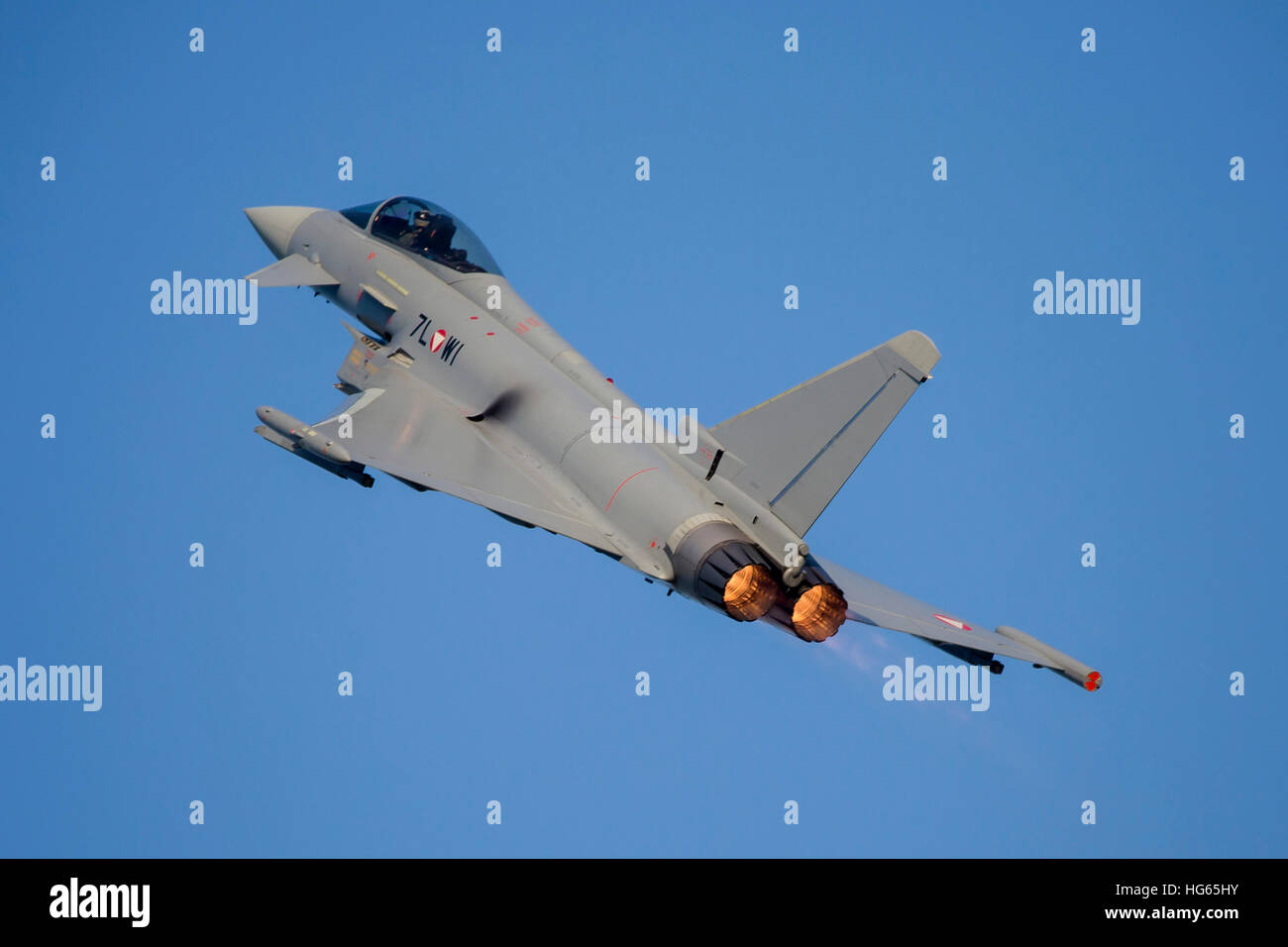 Austrian Air Force Eurofighter plane taking off Stock Photo - Alamy