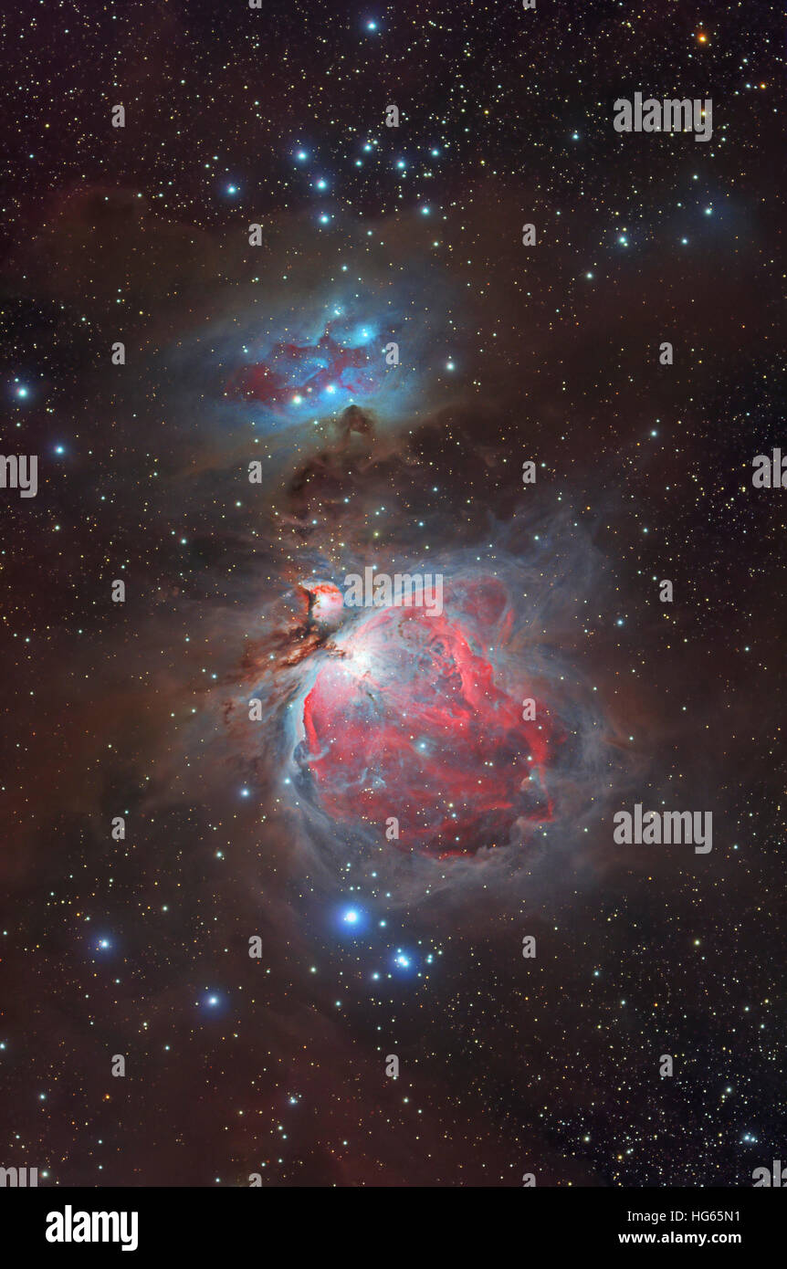 Messier 42, The Great Nebula in Orion and NGC 1977, The Running Man Nebula Stock Photo - Alamy